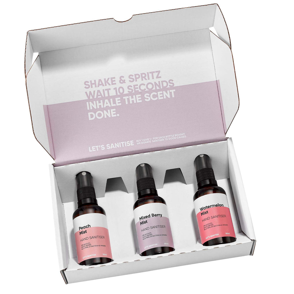 Let's Sanitise Fragrances Sanitising Mini Mist Set (50ml)